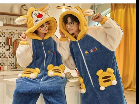 Cozy Matching Onesies For Couples Hooded Zipper Jumpsuits Etsy