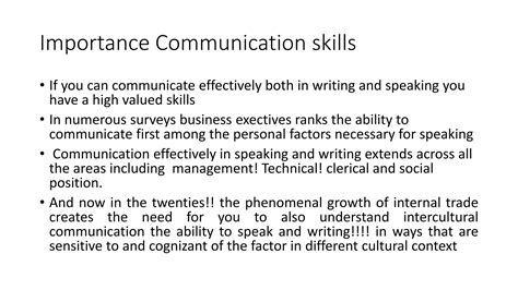 Importance Communication Skills Ppt