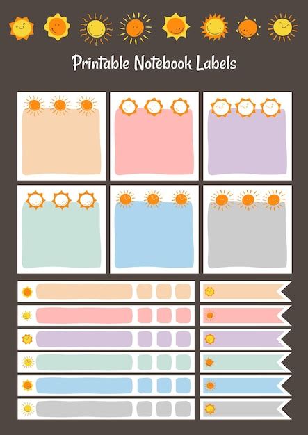 Premium Vector Printable Notebook Labels And Sticker