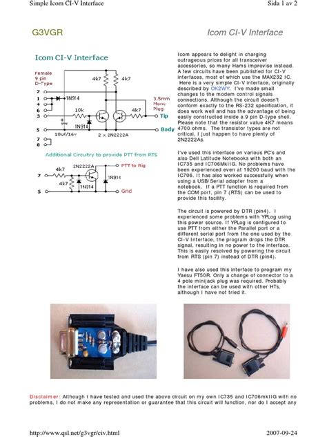 Simple Icom Ci V Interface Pdf Digital Electronics Electronics