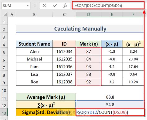 How To Calculate Sigma In Excel Effective Methods