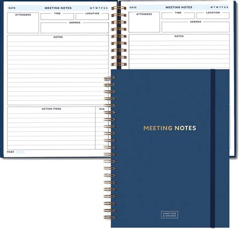 Sando Large Meeting Notebook For Work Professional Organizer Planner Corporate