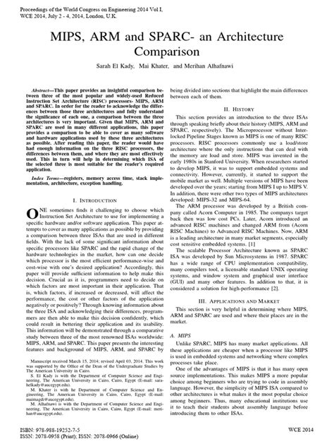 Artigo Mips Arm Sparc Pdf Central Processing Unit Computer Architecture