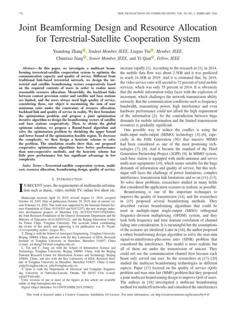 Joint Beamforming Design And Resource Allocation For Terrestrial