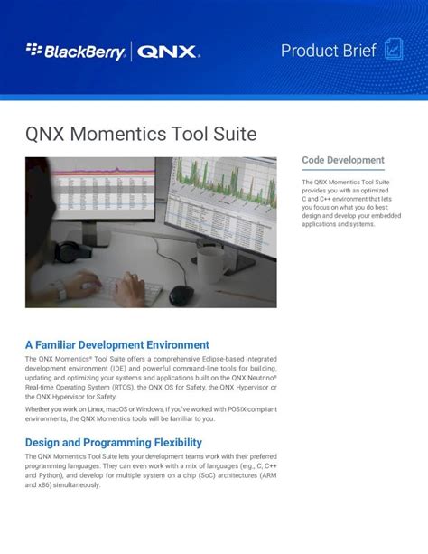 Pdf Qnx Momentics Tool Suite · • Code Coverage Highlight Exercised Source Code Paths For