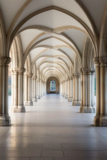 Sicht auf das schloss mit strukturellen bögen Kostenlose Foto