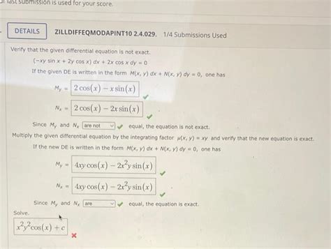 Solved Verify That The Given Differential Equation Is Not