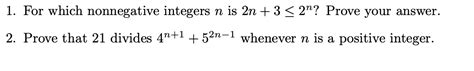 solved 1 for which nonnegative integers n is 2n 3≤2n