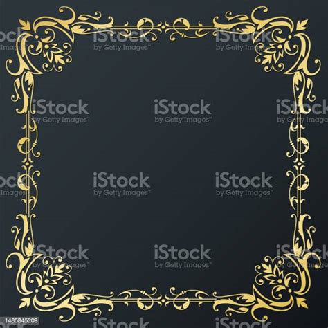 붓글씨 프레임과 페이지 장식은 검은색 배경에 있다 벡터 그림입니다 0명에 대한 스톡 벡터 아트 및 기타 이미지 0명 건설