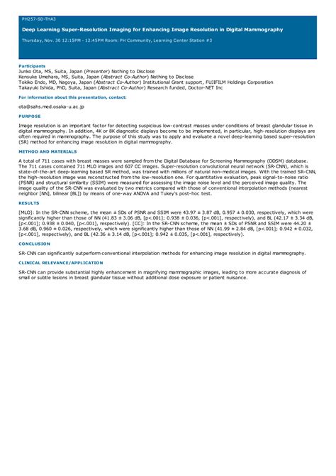 Pdf Deep Learning Super Resolution Imaging For Enhancing Image Resolution In Digital Mammography