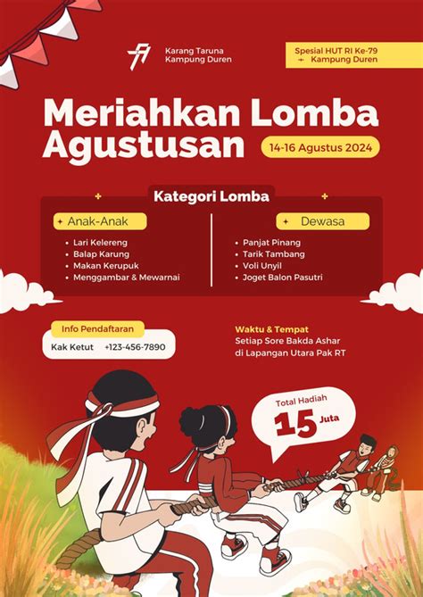 Halaman 21 Gratis Desain Contoh 17 Agustus Canva