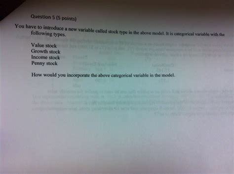 Solved You Have To Introduce A New Variable Called Stock Chegg Com