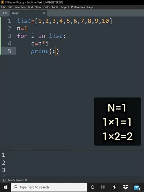 19 for loop in python multiplication program in python pythoncoding