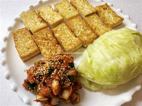 다이어트 메뉴 두부 양배추 쌈