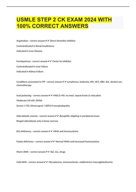 Usmle Step 2 Ck Exam 2024 With 100 Correct Answers Usmle Step 2 Ck Stuvia Us