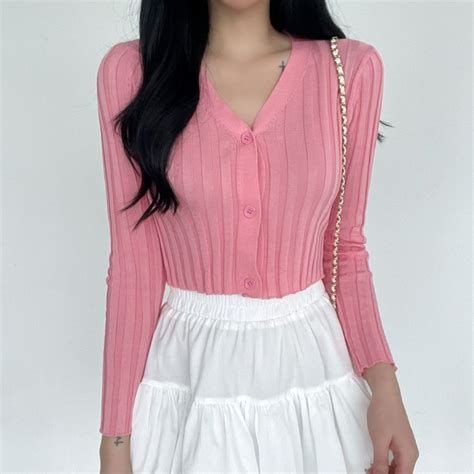 여리핏 버터플 크롭 골지 가디건