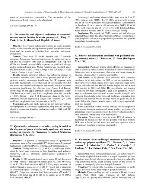 Pdf 91 The Subjective And Objective Evaluations Of Autonomic Nervous System Function In