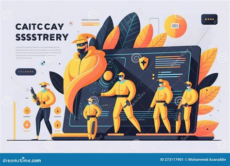 Cyber Security Vector Illustration Concept With Characters Data