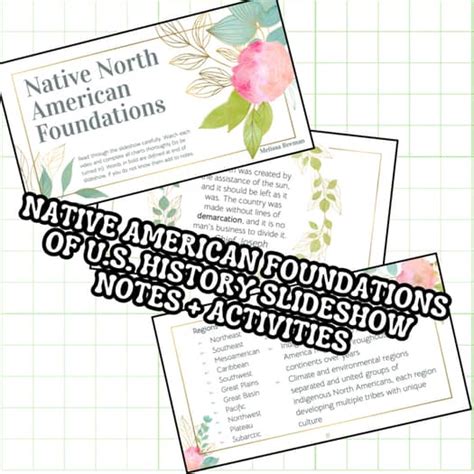 Us History Indigenous Native American Foundations Notes Slideshow With Charts