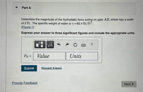 Solved Determine The Magnitude Of The Hydrostatic Force