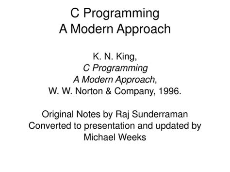 Ppt C Programming A Modern Approach Powerpoint Presentation Free