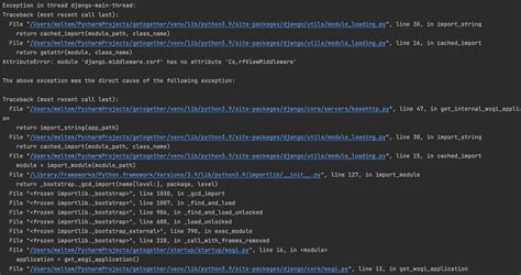 how to solve an importerror module django middleware csrf does not
