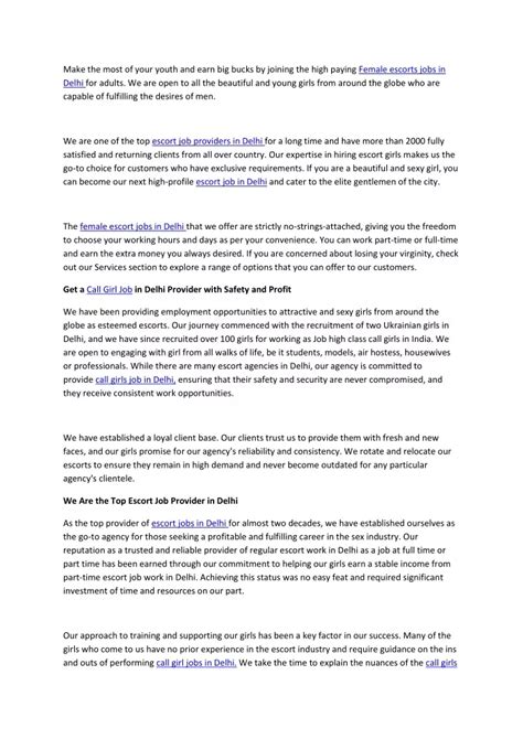 Ppt Girls Escorts Jobs Powerpoint Presentation Free Download Id