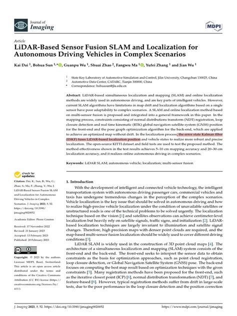 Lidar Based Sensor Fusion Slam And Localization Fo Pdf Inertial