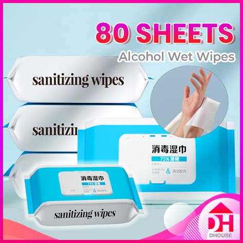 Sanitizing Wet Wipes 75 80 Sheet Alcohol 999 Antibacterial