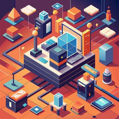 Information Technology Vector Illustration Flat 2 Premium Ai