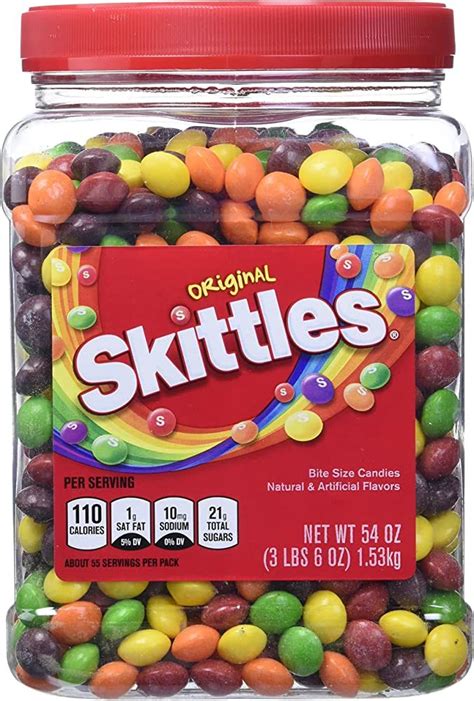 Skittles Original Fruity Candy Jar 54 Oz 1 53 Kg