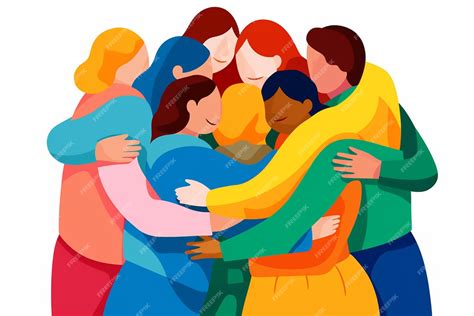 Premium Photo A Colorful Illustration Of People Hugging And Hugging