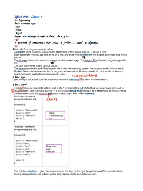 Note For Zybook Pdf C Variable Computer Science