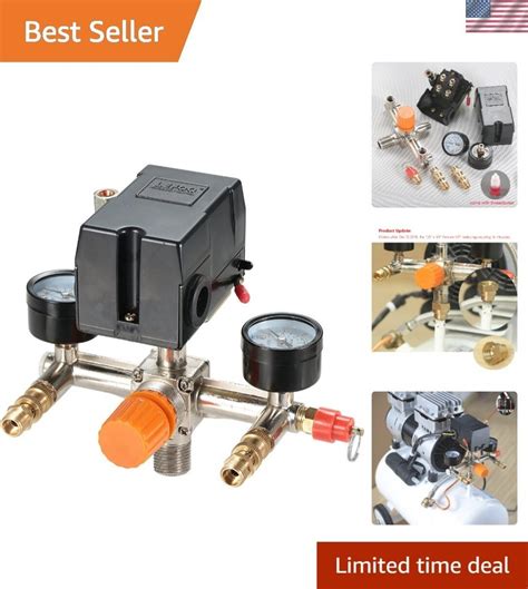 Heavy Duty 90 120psi Air Compressor Pressure Switch And Regulator Gauge