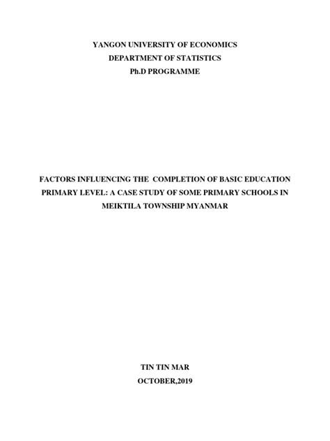 Tin Tin Mar Stats Phd Pdf Logistic Regression Regression Analysis