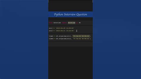 Calculate Time Difference In Python Interview Question Youtube