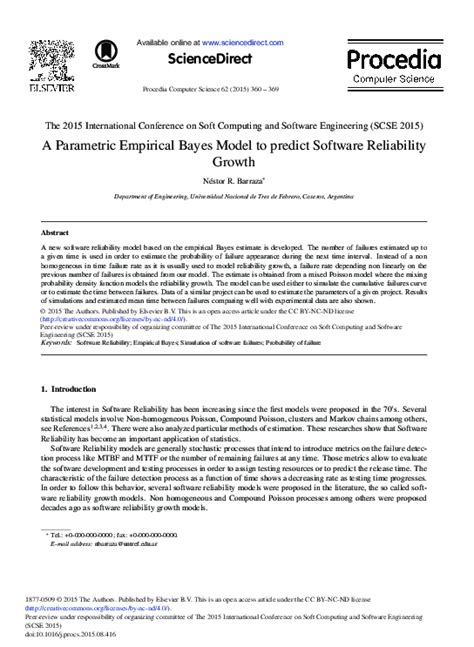 pdf parametric empirical bayes for software reliability