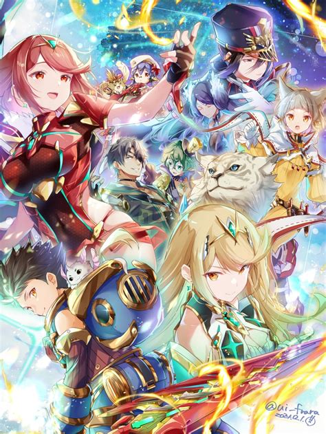 Pyra Mythra Nia Rex Morag Ladair And More Xenoblade Chronicles And More Drawn By Ui