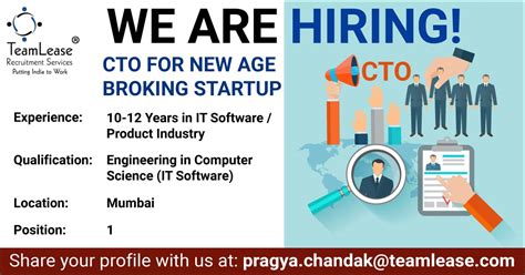 Recruitment Services On Linkedin Hiring Cto Startup Broking Mumbai Technology