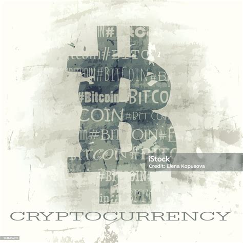 가상 금융 암호 해독 및 광업의 개념 블록 체인 기술 비트 코인 동전 콘크리트 벽 배경에서 비트 코인 마이닝 벡터 크리에이티브 레터링 0명에 대한 스톡 벡터 아트 및 기타