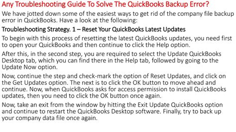 PPT A Complete Procedure To Resolve QuickBooks Backup Failed PowerPoint Presentation ID