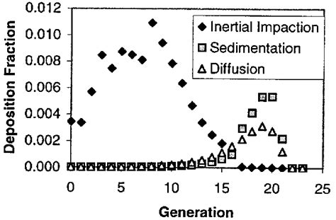 Deposition Fraction As A Function Of Airway Generation For The Three Download Scientific