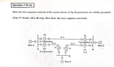 solved question 03 a draw the zero sequence network of
