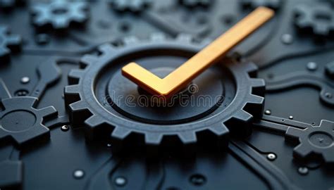 Gears Checkmark Symbol Represent Quality Assurance System Optimization In Tech System