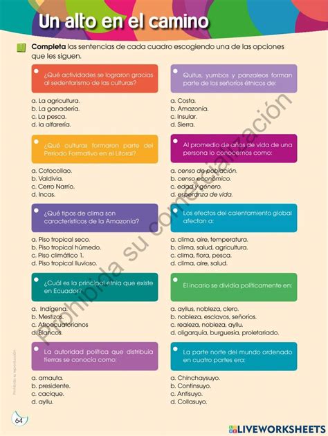 Un Alto Al Cami Free Interactive Worksheets 4911463