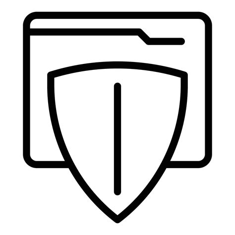 Shield Folder Icon Outline Vector Storage File 15659622 Vector Art At Vecteezy