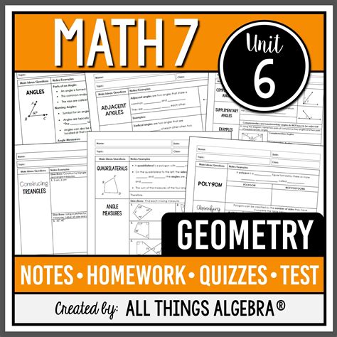 Math 7 Unit 6 Geometry All Things Algebra®