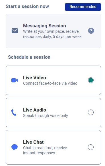 start a messaging session not working r talkspace