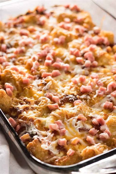 Tater Tot Ham And Cheese Breakfast Casserole The Salty Marshmallow