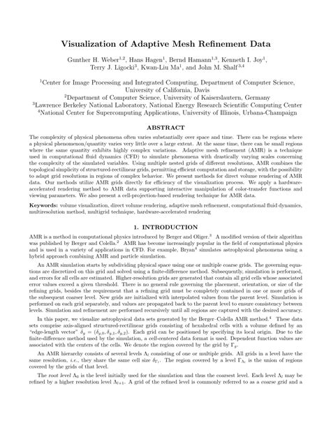 Pdf Visualization Of Adaptive Mesh Refinement Data
